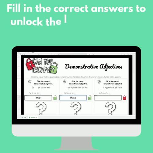 Demonstrative Adjectives Worksheet by The ESL Educator | TPT