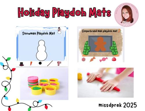 Holiday playdoh mats by Missdprek | TPT