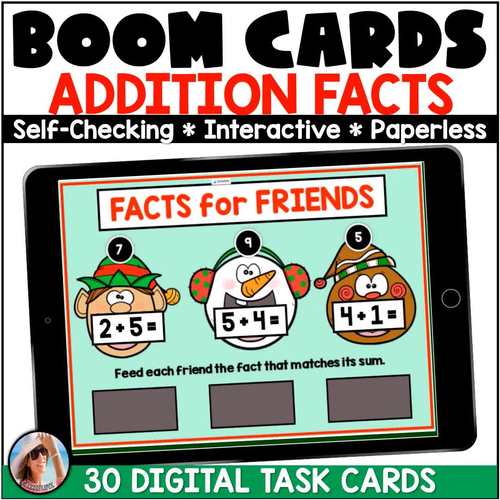 Christmas Math: Addition Facts within 12 – Boom Cards | TpT