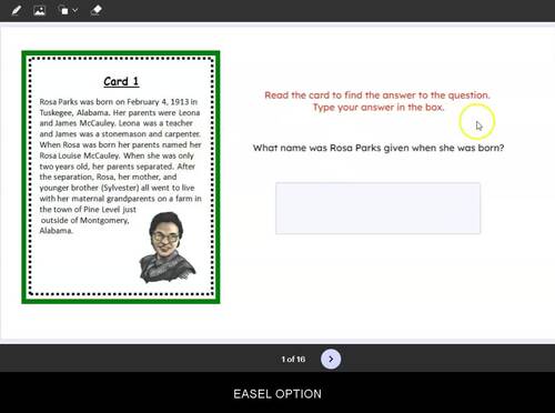 Black History Rosa Parks Scavenger Hunt with Easel Option by CarolJ ...