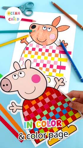 Kindergarten animal worksheet, Paper craft activity, Pig color page ...