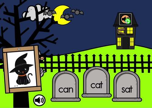 CVC Short A Matching Halloween Theme Boom Cards by Tong Stevens | TPT