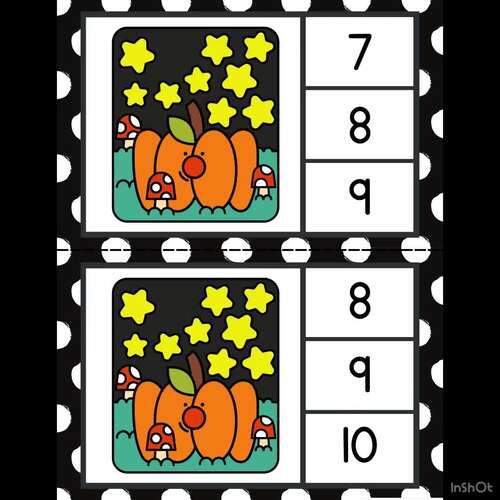 Fall Themed Counting to 10 | Count and Clip Math Center Cards | TPT