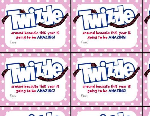 Twizzlers Beginning of Year Gift Tag- Twizzle around because this year ...