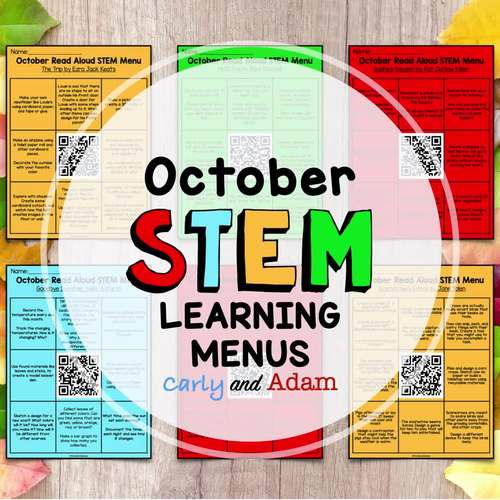 October Read Aloud STEM Activity Menus | TPT
