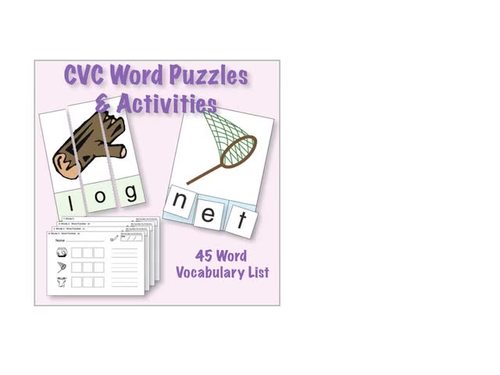 CVC Word Puzzles 45 Word Set | ESL ELL Newcomer Activity | TpT