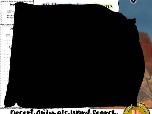 Desert Animals 28 Science Vocabulary Word Search and Key No Prep Grade 4