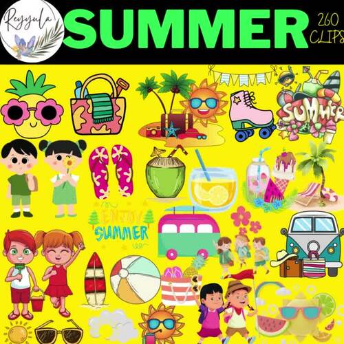 Summer/Beach Clipart Pack, Summer Clip art set, Summer graphics (by ...