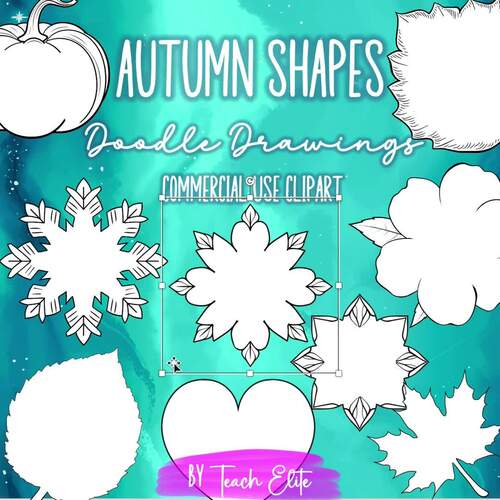 Autumn Doodle Black and White and Line Drawings Clipart by Teach Elite
