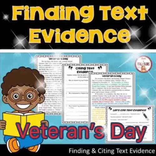 Veterans Day Reading Passage- Finding and Citing Text Evidence | TpT