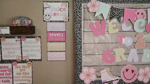 Editable Groovy Pastels Class Decor Bundle Composition Notebook Decor ...