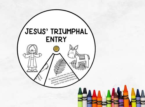 Jesus' Triumphal Entry, Palm Sunday Bible Spinner Wheel Sunday School Craft