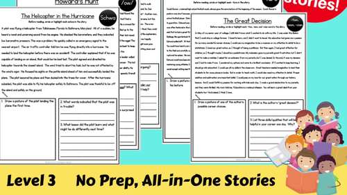 Reading Comprehension Decodable Passages w/ Questions: Orton Gillingham Level 3