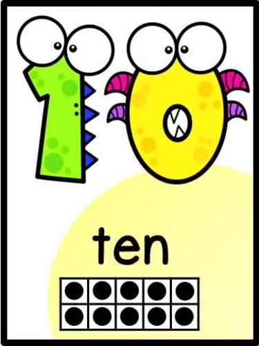 Monster Numbers Classroom Display | Bulletin Board Posters 1-20 with arrays