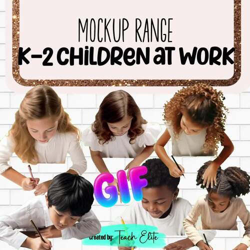 Animated Classroom Kids GIFs – Matching K-2 Mockup Pack with Movement ...