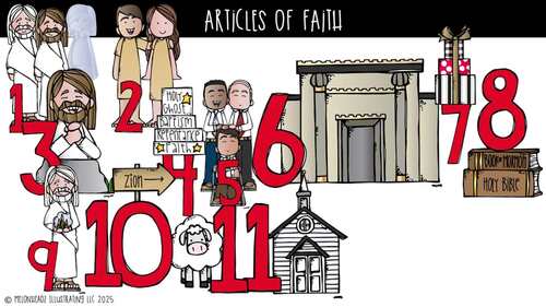 Articles of Faith clipart, LDS clip art, Book of Mormon clipart COLORED ...