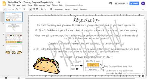 Better Buy Activity - Comparing Unit Rates Digital and Print Shopping Math