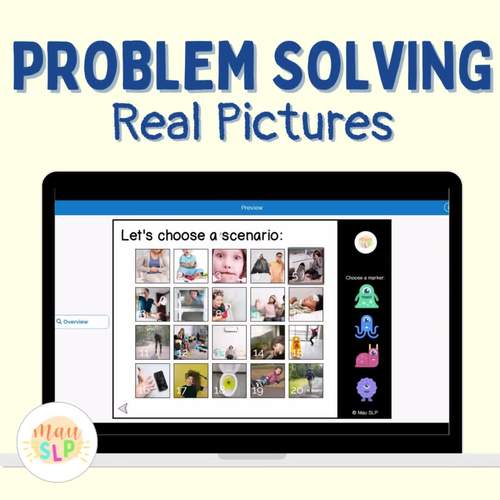 Problem Solving Real Pictures for Speech Therapy Boom Cards™ by Mau SLP