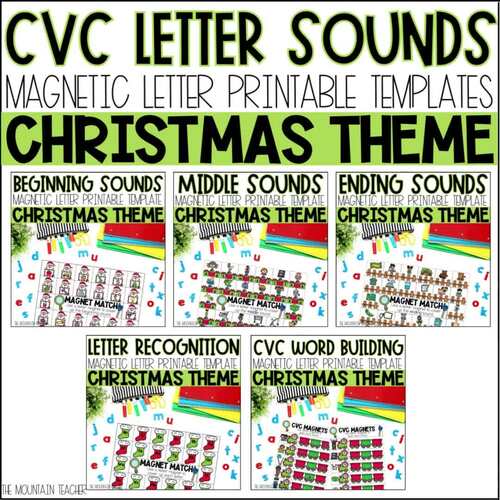 Christmas Letter Recognition, CVC Words, Beginning, Middle and Ending ...