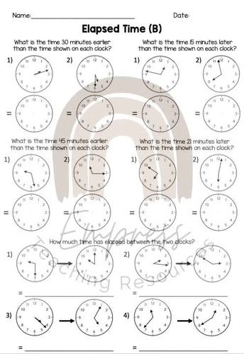 Elapsed Time - Numeracy Worksheets by Empress Teaching Resources
