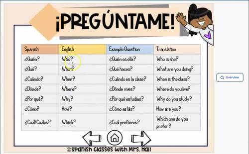 WH questions - Preguntas en BOOM CARDS by Spanish Classes with Mrs Hall