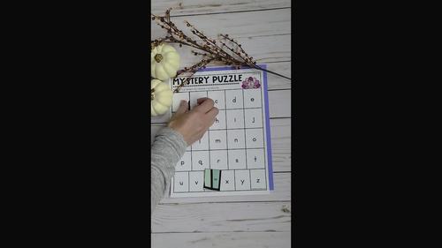 Thanksgiving Alphabet Mystery Puzzles l Letter and Beginning Sounds Match