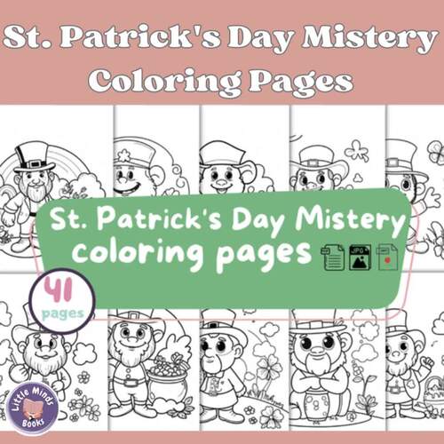 St. Patrick's Day Mystery Coloring Fun: 41 PreK-1st Grade Activities