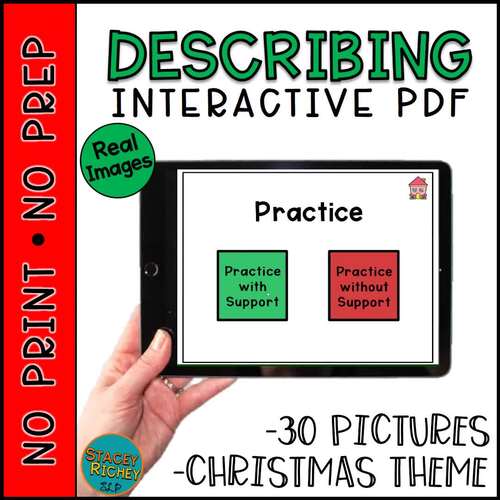 Christmas Speech Therapy NO PRINT NO PREP Describing REAL Photos