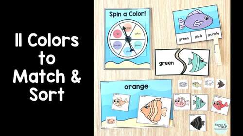 Rainbow Fish Ocean Color Match & Sort Printable & Digital Activities