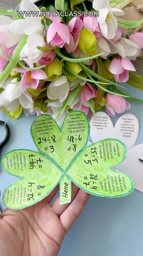 3rd Grade Shamrock Math Craft Multiplication & Division, St Patrick's ...