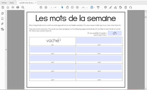 Autofill Weekly Word Work // les pages pour pratiquer le son de la semaine