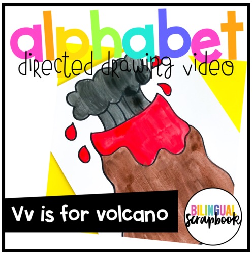 Letter Vv is Volcano Alphabet Directed Drawing Video | TPT