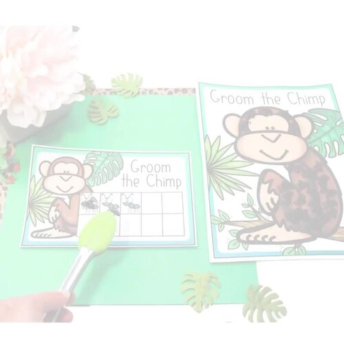Groom the Chimp Ten Frame Counting Game for Rainforest Math Activity
