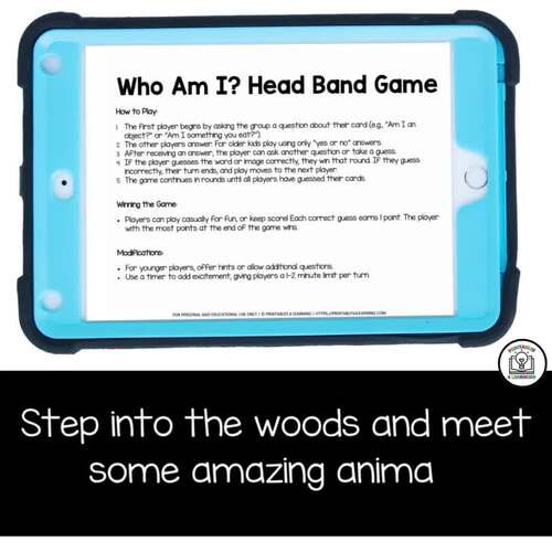 Who Am I? Headbands Game - Woodland Animals Edition by Printables 4 ...