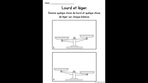 FRENCH Grade 1 Measurement Unit | Grade 1 French Measurement | La mesure