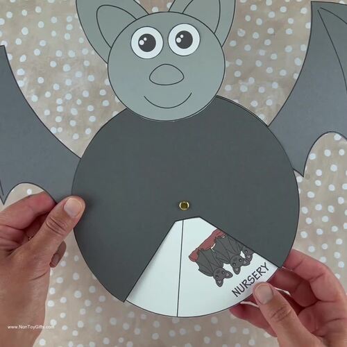 Bat Life Cycle Wheel Spinner Craft And Activity - Halloween Craft