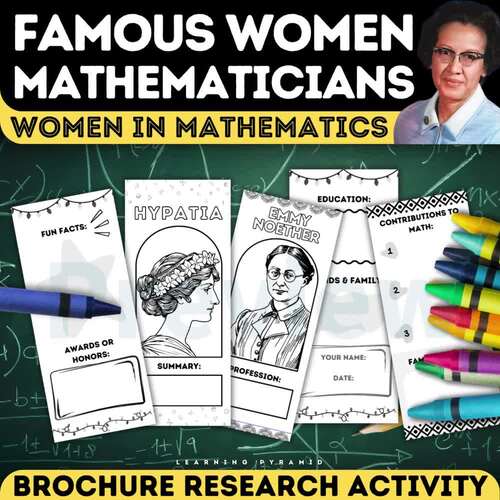 Women's History Month Mathematicians Math Research Brochure STEM Bio ...