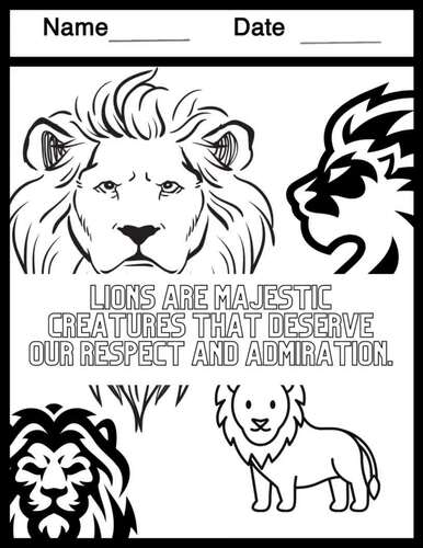 lion coloring pages by Teaching is The Future | TPT