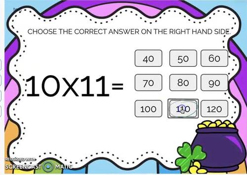 Multiplication Practice (x10) Tens DIFFERENTIATED BOOM CARDS BUNDLE