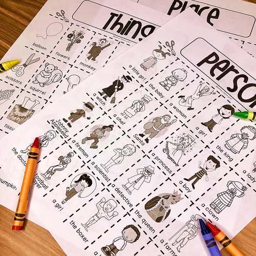 Parts of Speech Grammar Nouns Worksheets Activities Sentence Building ...