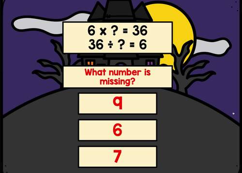 Halloween Multiplication & Division Fact Families Activity for Google ...