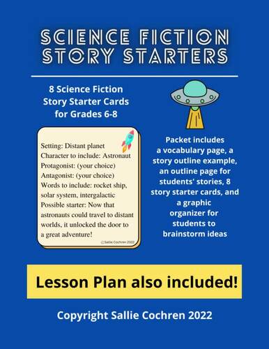 Science Fiction Story Starter Cards for Grades 6-8 | TPT