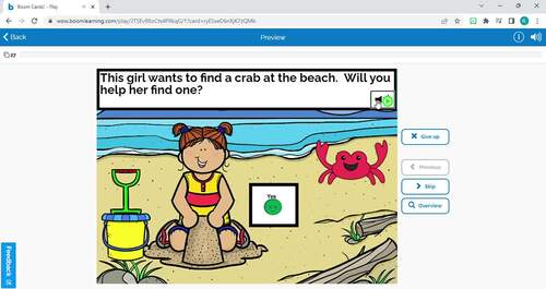 Let's Dig! Help the Girl Find a Crab. by Creative Speech Language Resources