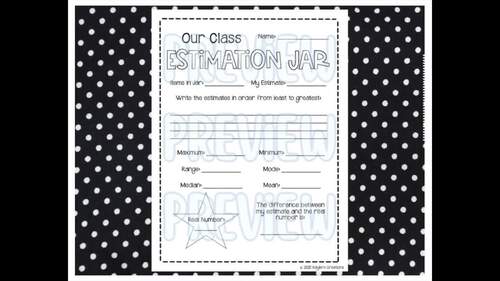 Estimation Jar Worksheets | Pastel Color Scheme by Kaylie's Creations