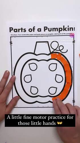 Tear Art | Pumpkin Craft | Parts of a Pumpkin Label Activity | October ...