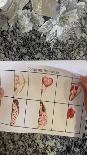 Valentine's Day complete the pictures two- Pieces symmetrical puzzles ...