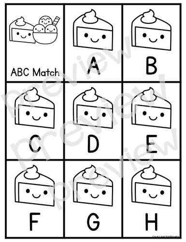 Cake and Ice Cream - Uppercase Lowercase Alphabet Matching - ABC Flash ...
