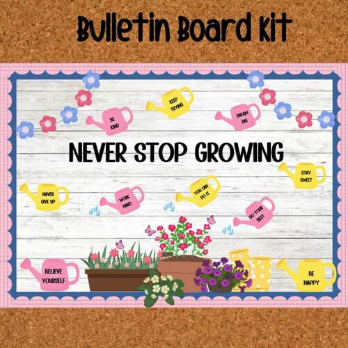 Flower Spring Bulletin Board Kit March April Classroom Door Decor