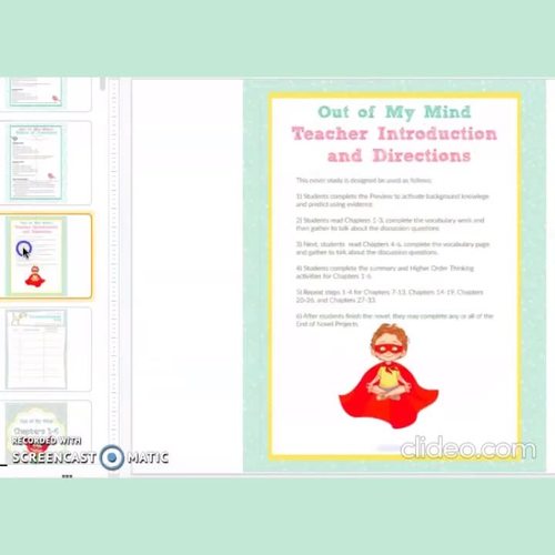Out of My Mind by Sharon Draper Novel Study, Digital and Printable