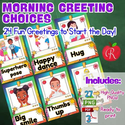 Morning Greeting Choices Posters | Back to School Classroom Decor | Colors